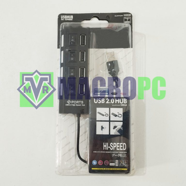 Hub Usb 2.0 de 4 puertos con switch | MACROPC
